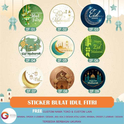 Promo Sticker Bulat Idul Fitri / Stiker Lebaran / Stiker Toples Kue ...