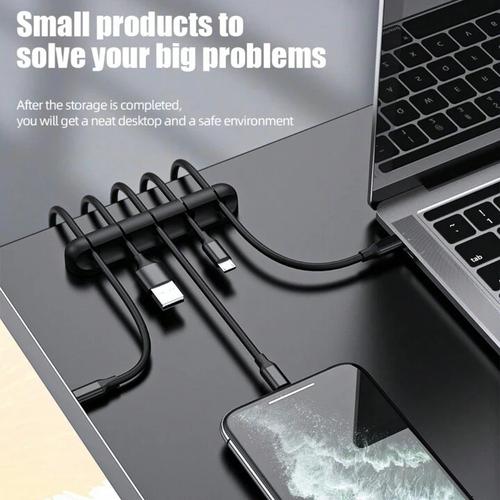 Jual 5 Hole Silicon Cable Organizer Clip Klip Kabel Hitam Silikon ...