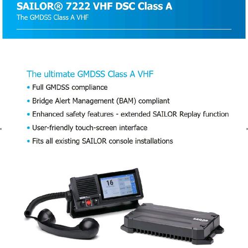 Jual SAILOR 7222 VHF DSC CLASS A GMDSS IMO Standard / Radio VHF Marine ...