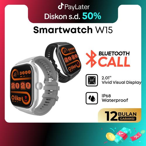 Promo Olike Zenith Smartwatch W15 IP68 Water Resistant Bluetooth Call ...