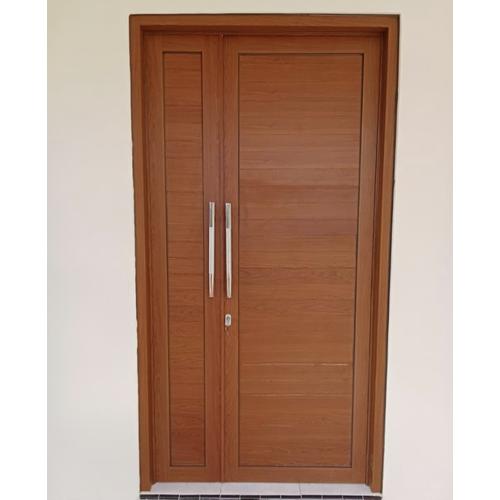 Jual Pintu Aluminium Motif Serat Kayu / Urat Kayu / Aluminium Door with ...