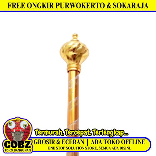 Jual 200 CM / NM Batang Rel Gorden Rolet Bulat Stainless Gold Set - Kab ...