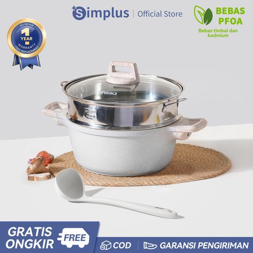 Jual 【HARGA CUCI GUDANG】Simplus x Inssa Panci 24cm Kapasitas 4.1L Set 4pcs Panci Sop Anti ...