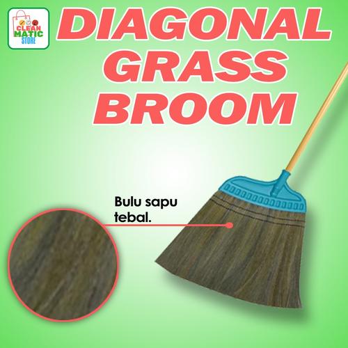 Jual Clean Matic - Diagonal Grass Broom ( Sapu Ijuk Lantai Tebal Bisa ...