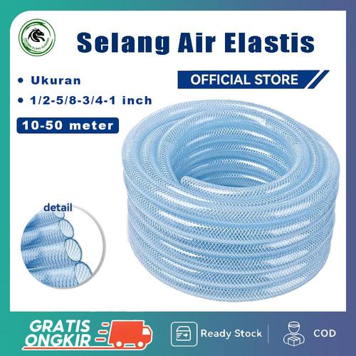 Promo Selang Air Transparan Serat Benang Putih 10-50 Meter (Ukuran 1/2, 5/8, 3/4, 1 Inch ...