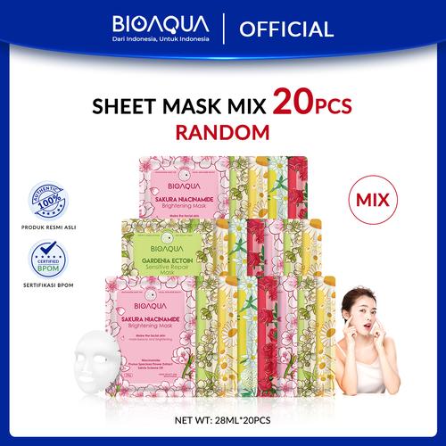 Jual 【BPOM】BIOAQUA Flower Series Facial Mask Menyeimbangkan Kadar Air ...