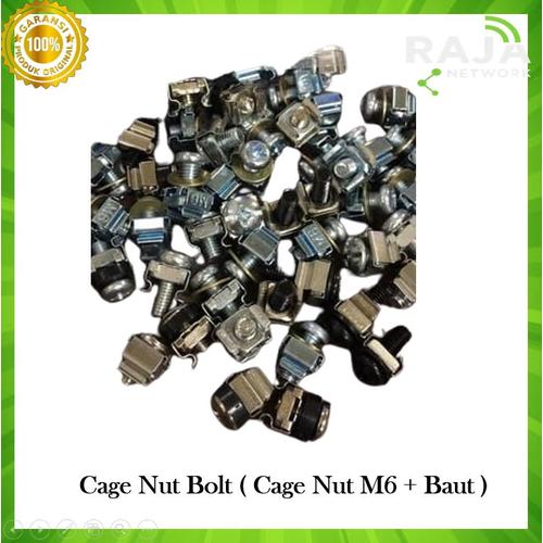 Jual Cage Nut Bolt ( Cage Nut M6 + Baut ) Baut M6 1pcs - Baut rack ...