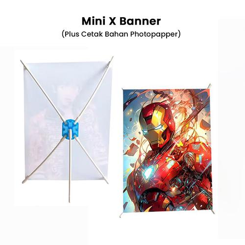 Promo Stand Mini Banner A4 Plus Cetak Poster Laminasi Custom Desain ...