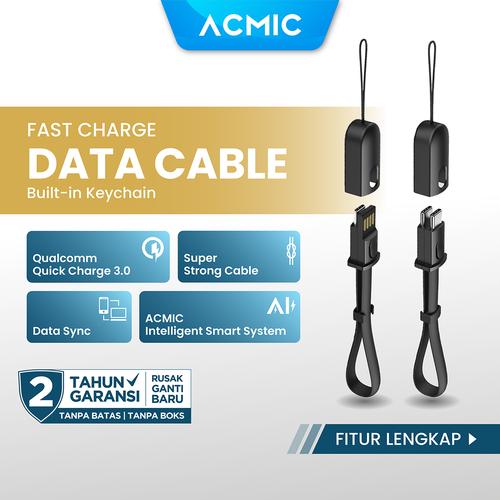 Promo ACMIC KeyLine Kabel Data Pendek 20cm Fast Charging Lanyard Cable ...