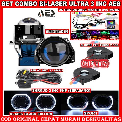 Jual ORIGINAL BILED PROJETOR BI-LASER AES ULTRA 3 INCH TIR TECHNOLOGY ...