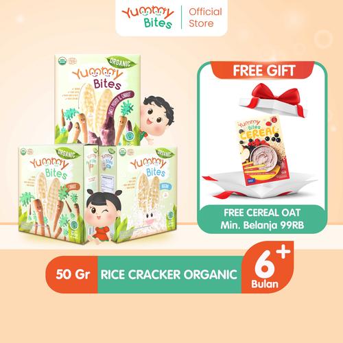 Promo Yummy Bites Rice Crackers Organic 50 GR Snack Baby/ Cemilan bayi ...