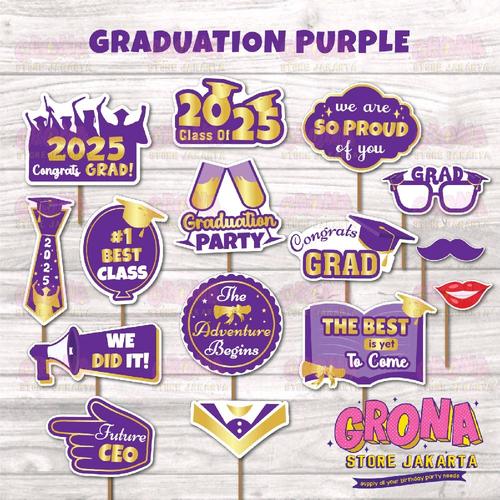Jual ACC Photobooth Graduation Purple / Aksesoris Foto Wisuda / Photo ...