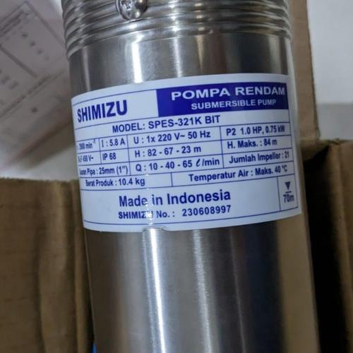 Jual Pompa Submersible Casing Sumur 3" 1 HP + Control Box + Kabel 50 Meter - SHIMIZU SPES 321 K ...