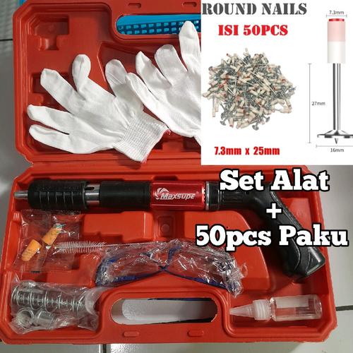 Jual PAKU TEMBAK BETON STAMPSET 7.3MM X 25MM PAKU WASHER MINI RAMSET 7 ...