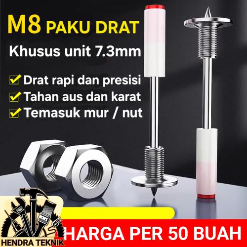 Jual PAKU tembak BETON STAMPSET 7.3MM X DRAT M8 PAKU WASHER MINI RAMSET ...