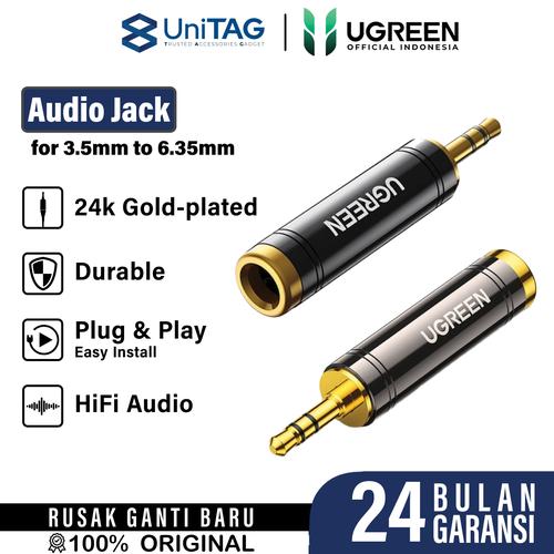 Promo UGREEN Adapter Converter Audio Jack Aux 6.35mm to 3.5mm Female ...