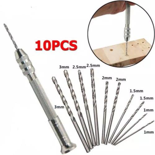 Jual BOR TANGAN MANUAL SET DENGAN 10 MATA BOR 0.5 - 3 MM - BOR TANGAN ...