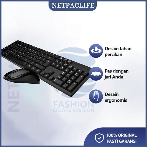 Promo 【COD】NETPACLIFE K12 Keyboard Gaming Mekanis Mouse Nirkabel USB ...
