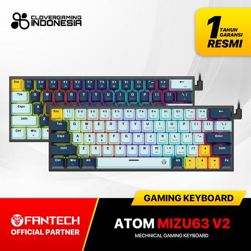 Jual Fantech Atom63 Atom-63 MK874V2 Mizu Edition Wired Mechanical Gaming Keyboard RGB 60% Layout ...