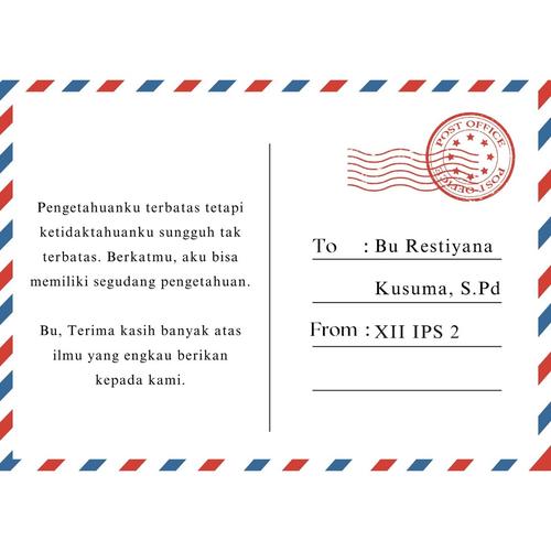 Jual [EXTRA] Cetak Kartu Ucapan / Greeting Card Custom Tulisan - Biru ...