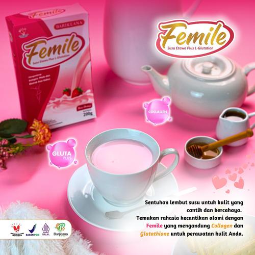 Jual FEMILE Minuman Kolagen Susu Etawa Plus L-Glutation Kemasan Pink ...