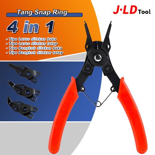 Promo JLD Tang Snap Ring 4in1 Circlip Tekan Buka Tutup Bengkok Tang Set ...