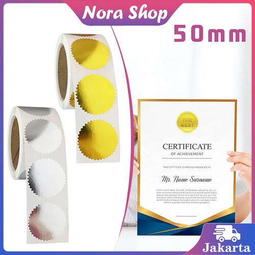 Promo 250pcs Sticker Logo Emboss Emas Perak Stempel Embos Dekorasi ...