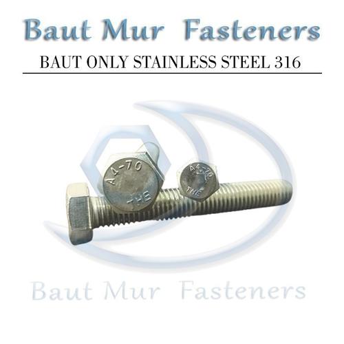 Jual BAUT ONLY SS316 M12 X 60MM / BO STAINLESS STEEL 316 THE A4 - 70 ...