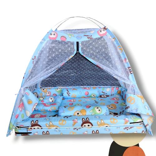 Promo Kasur Fiber Kelambu Motif Labubu Biru untuk Bayi Baru Lahir ...