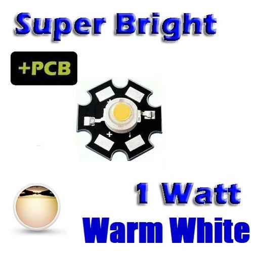 Jual +PCB High Power LED 1W WARM WHITE Super Bright HPL 1 Watt WW ...