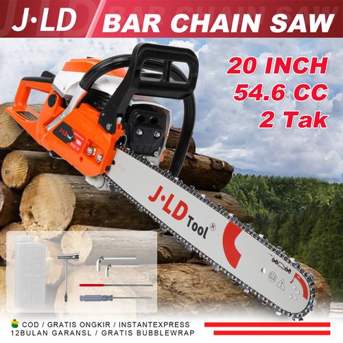Promo JLD Gergaji Mesin Chainsaw 54.6CC Mesin Potong Kayu Mesin ...