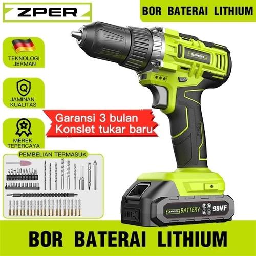 Jual [COD] ZPER Bor Listrik 12V21V Mesin Bor Baterai Tangan Cordless ...