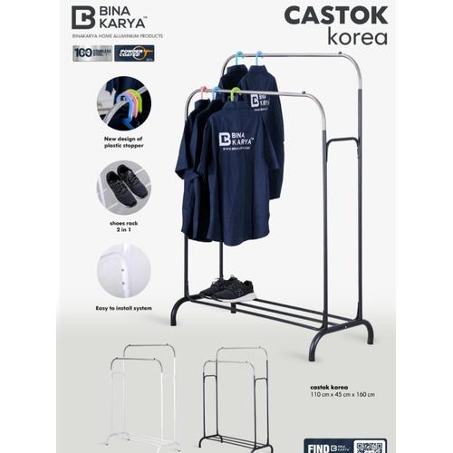 Jual RAK GANTUNGAN BAJU STAND HANGER STAINLESS STEEL CASTOK KOREA ...