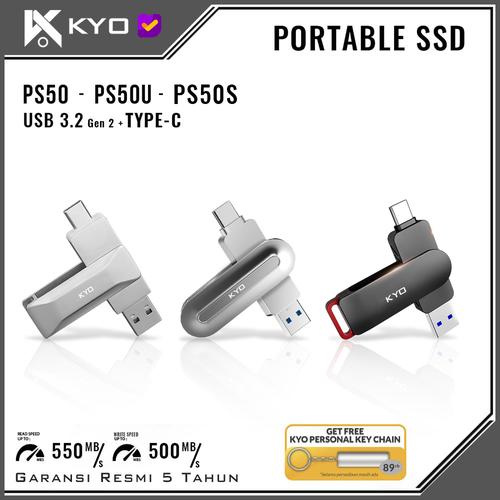 Jual KYO PS50 / PS50U / PS50S Portable SSD USB 3.2 TYPE C External SSD ...