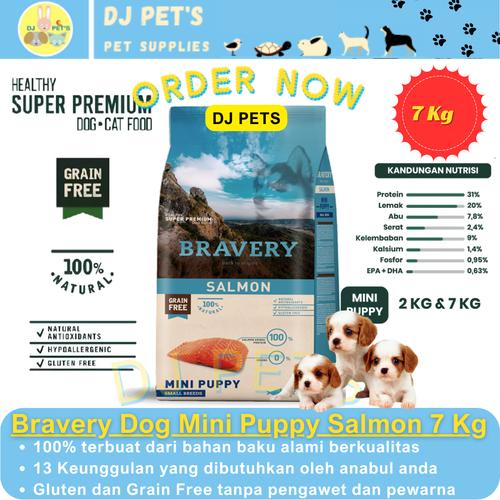 Promo Bravery Dog Mini Puppy Small Breeds Salmon 7 Kg Super Premium 100 ...