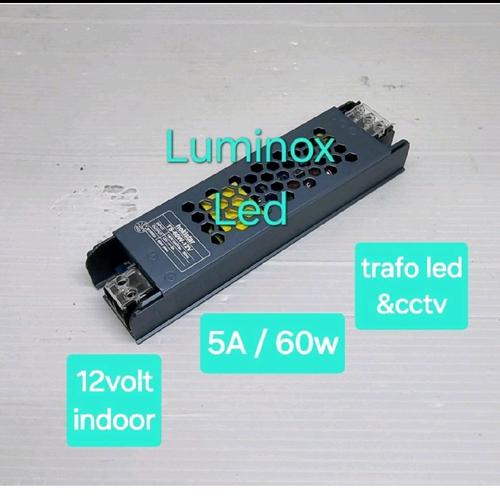 Jual trafo ps led cctv 12v 5a 60w / driver slim led 60watt 5ampere ...