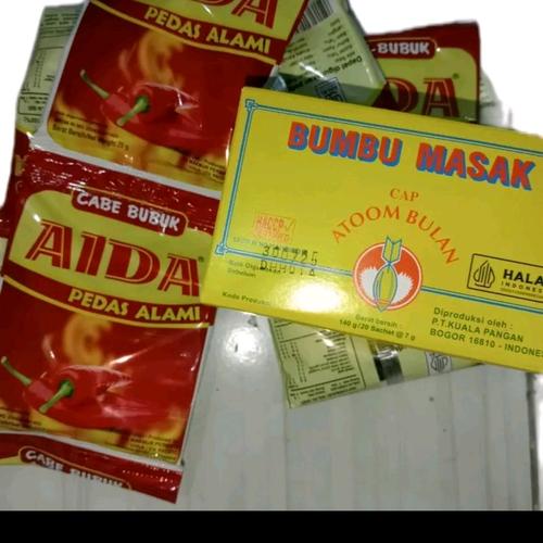 Jual paket hemat 1 box isi 20 pcs bumbu masak atom bulan kemasan 140 gr ...