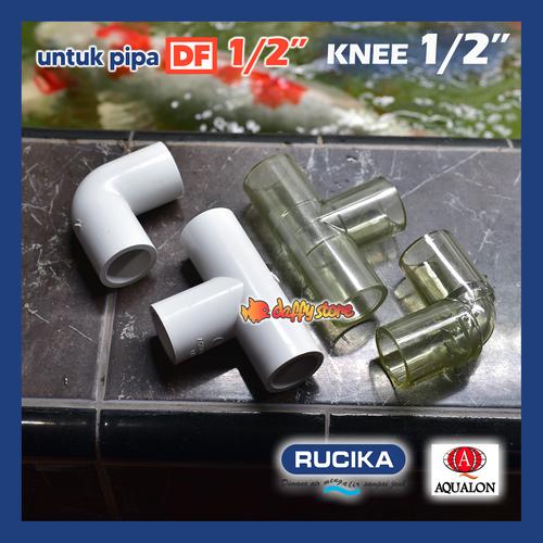 Jual Knee Keni 1/2" INCH Transparan Bening / Putih untuk pipa DF ½ ...