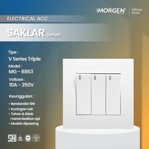 Jual Saklar 3 Gang MORGEN Saklar Triple MORGEN TIPE VIVACE MG-8863 V ...