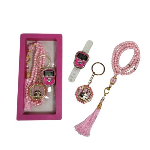 Jual Set tasbih digital kristal premium 3 in 1, Tasbih mutiara 99 butir ...