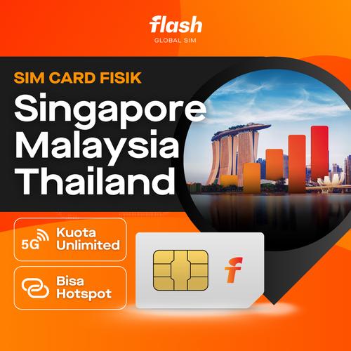 Promo SIM Card Singapore Malaysia & Thailand Flash Global SIM Unlimited Data (Simcard Singapura ...