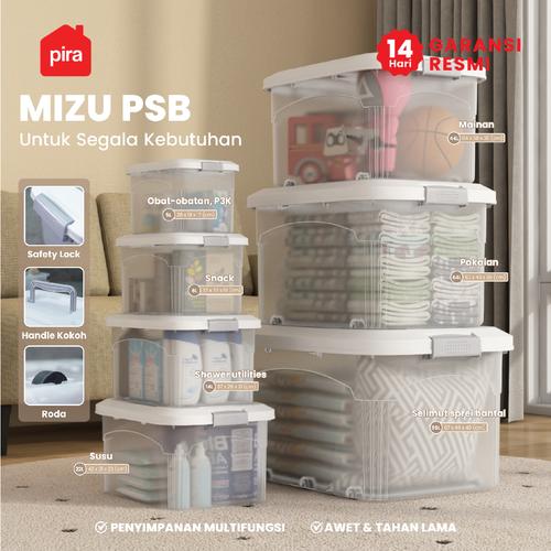 Promo PIRA HOME - MIZU PSB Container Box / Box Plastik / Kotak Penyimpanan - PSB 5L CLEAR WHITE ...
