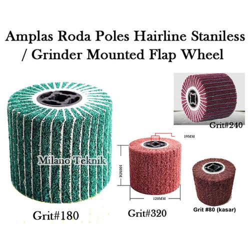 Jual Amplas Roda Poles Hairline Stainless / Gerinda Mounted Flap Wheel ...