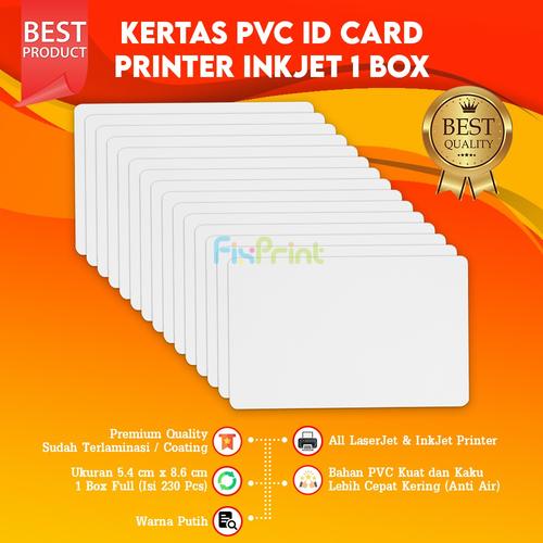 Jual PVC Bahan ID Card Printer Inkjet 1 Box PVC Paper Instant 5.4 X 8.6 ...