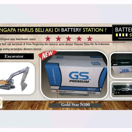 Jual Aki Gold Star N100 aki basah 12v 100ah Dozer, Kapal, Dump Truck, Excavator GS N 100 95e41r ...