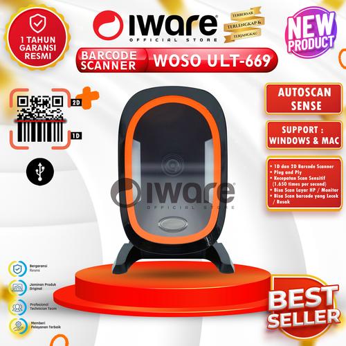 Promo Iware Barcode Scanner Efaktur Omni Prj-666 2D Woso ULT-669 Usb QR Code Cicil 0% 3x ...