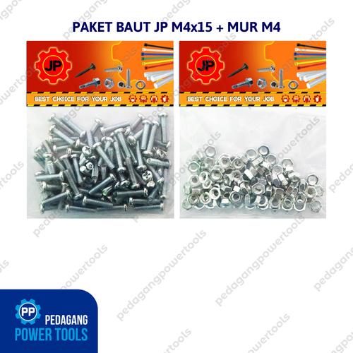 Jual PAKET 2 SET BAUT MUR 4x15 BAUT JP M 4 x 15 MM MUR M4 SKRUP ISI 100 PCS - Kota Cirebon ...