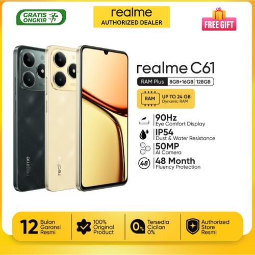 Jual realme C61 8GB+128GB | 50MP AI Camera | 90Hz Eye Comfort Display | 7.84mm Ultra Slim Design ...
