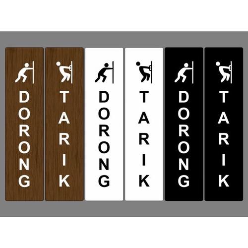 Jual Label Sticker Dorong Tarik Icon Unik Sign Acrylic Modern ...