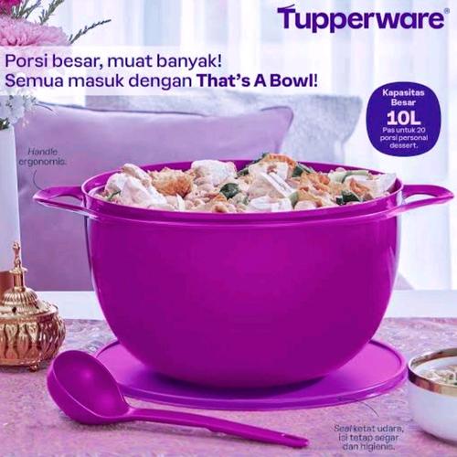 Jual THATS A BOWL 10L WITH LADDLE TUPPERWARE - THATS BOWL PURPLE 10L ...